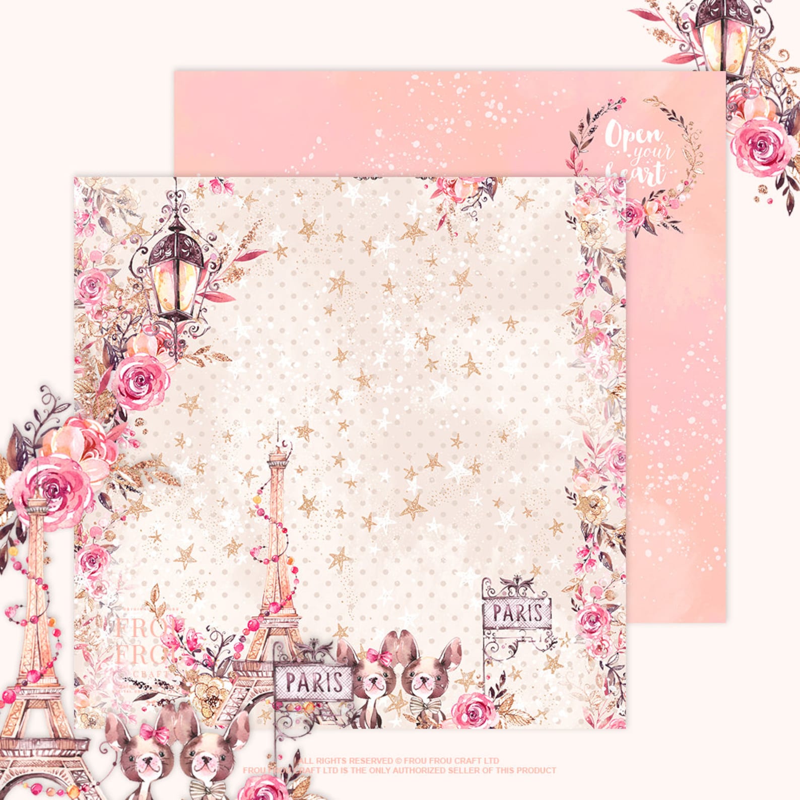 Paris Paper Pack Valentine Love Planner Stickers Cute Puppy - Etsy