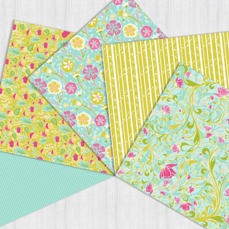 Baby Blue Digital Scrapbook Paper, Cute Printable Nursery Paper Pack ...
