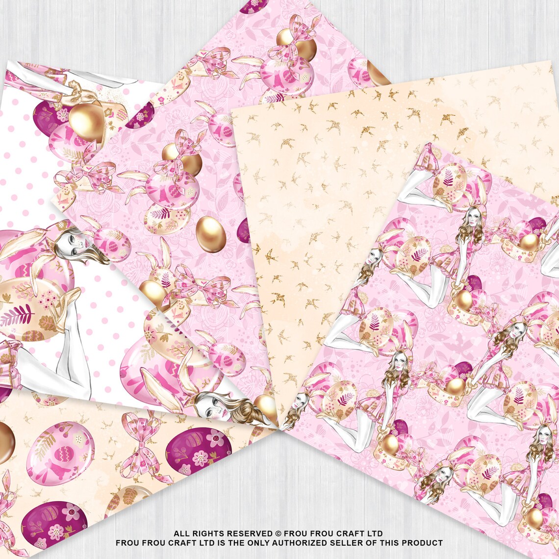Easter Paper Pack Cute Easter Bunny Digital Backgrounds Sexy - Etsy
