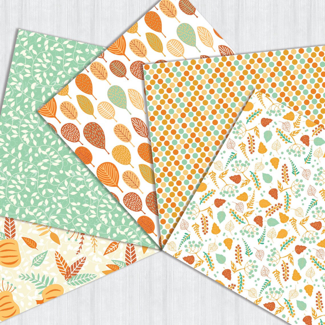 Fall Digital Paper Pack Instant Download Autumn Seamless Cute - Etsy