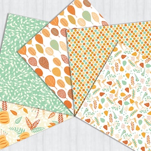 Fall Digital Paper Pack Instant Download Autumn Seamless Cute Glitter ...