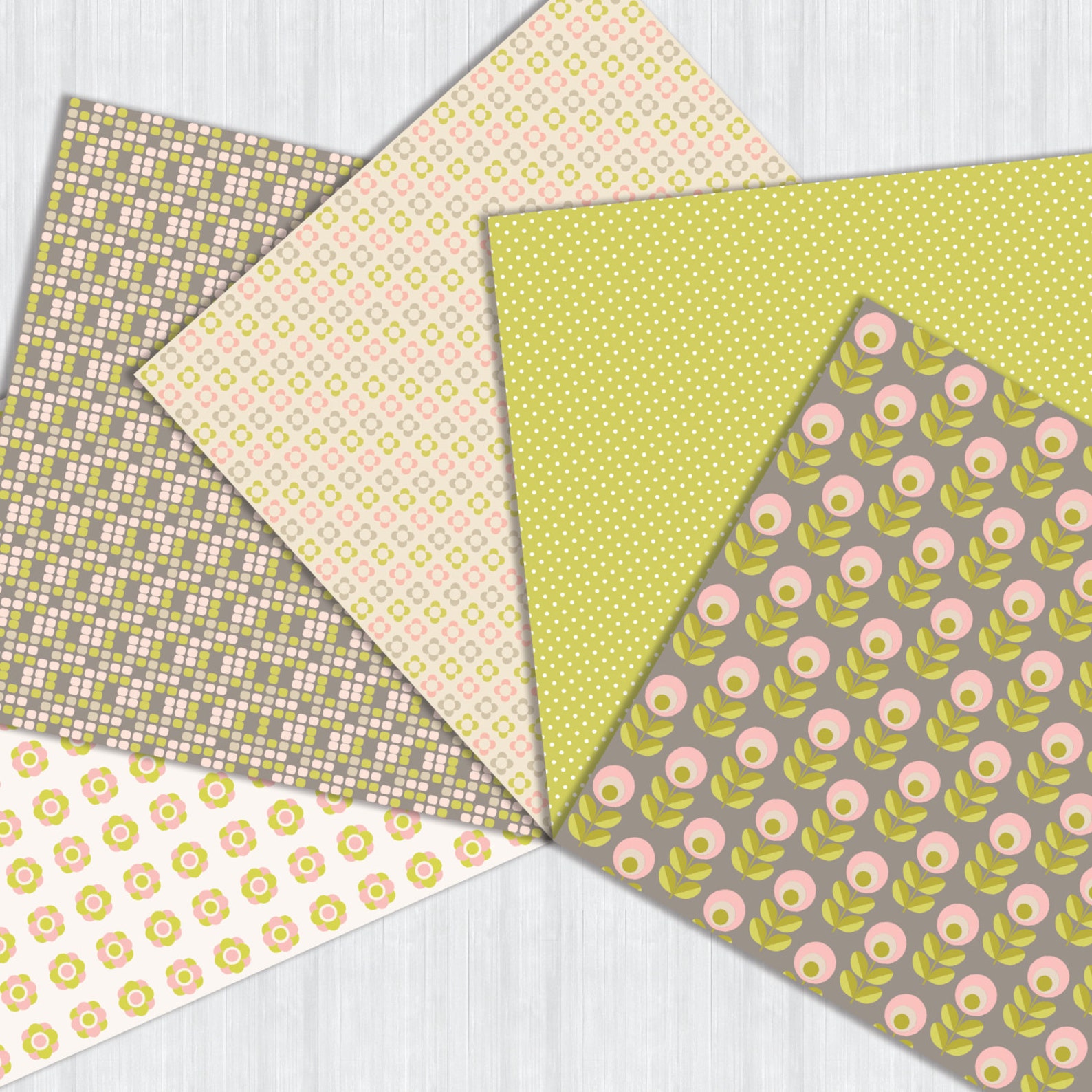 Pastel Retro Seamless Patterns Instant Download Digital Paper | Etsy