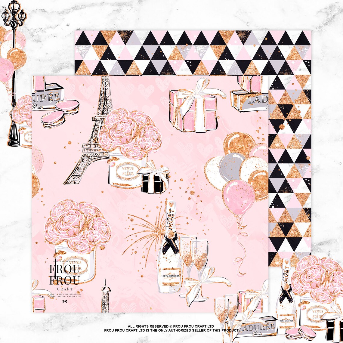 Valentine Paper Pack Anniversary Digital Paper Pack Paris | Etsy