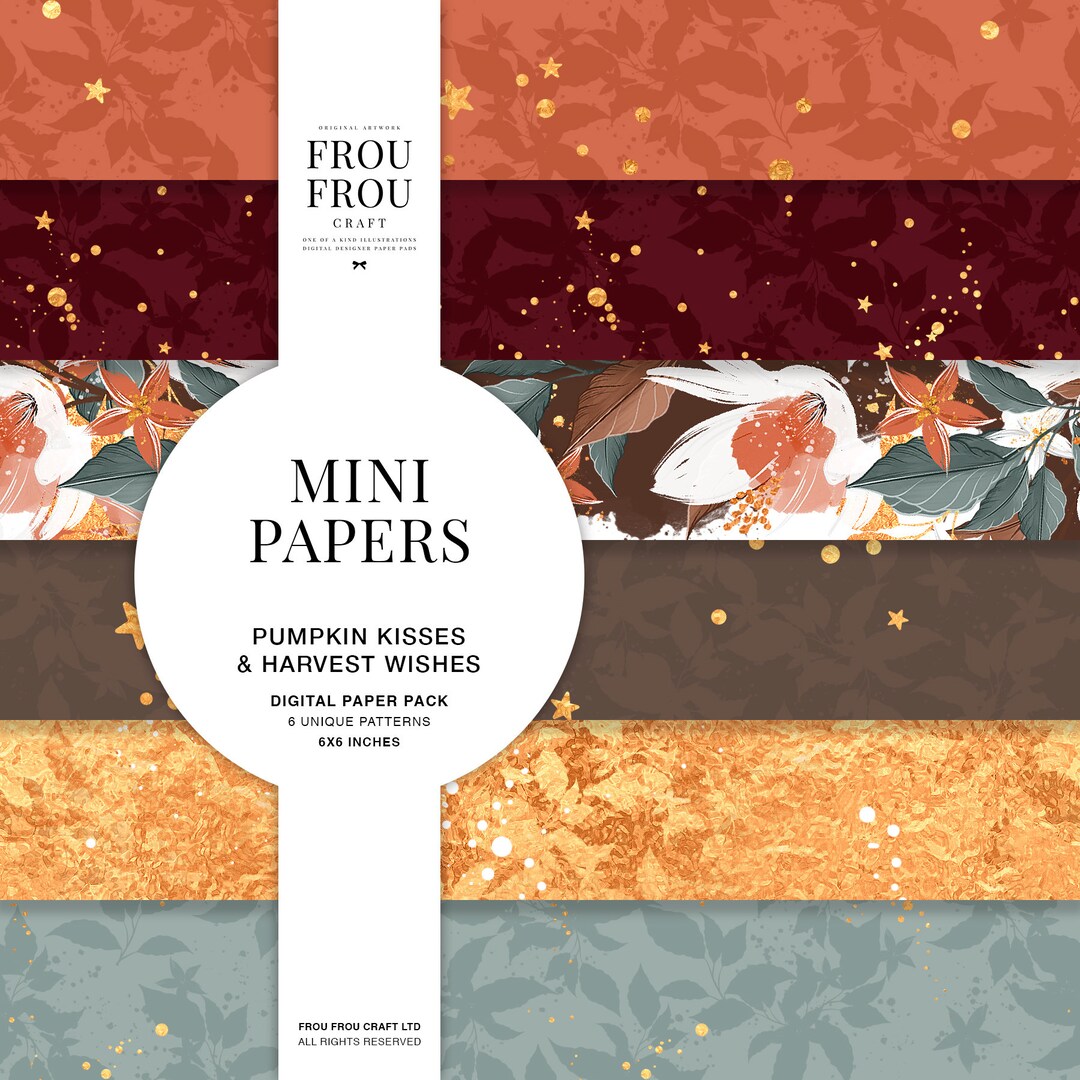 Fall Basic Paper Pack, Autumn Digital Paper Pad, Thanksgiving Printable ...