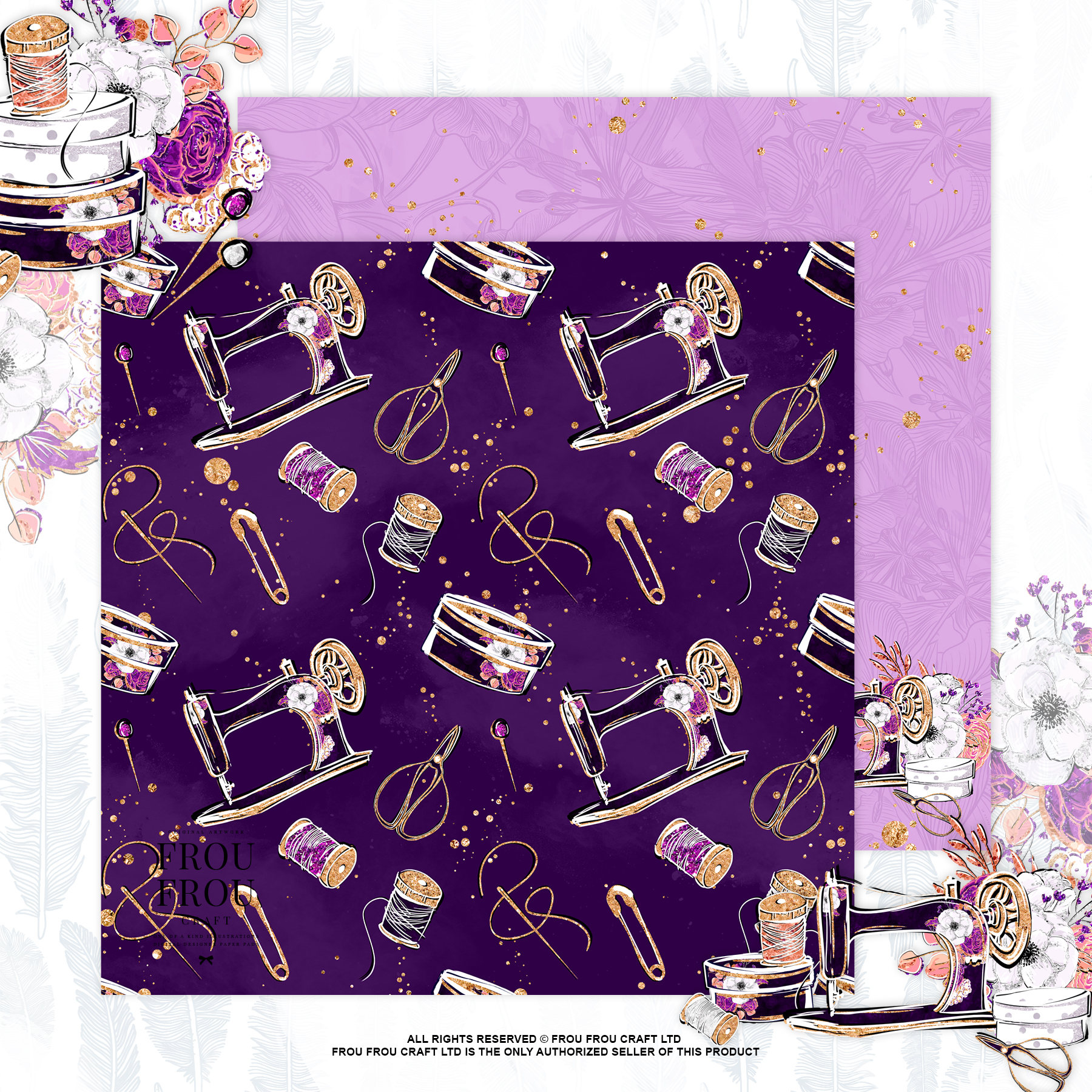 Sewing Digital Paper Pack, Fashion Tailor Paper Pack, Crafter Planner ...