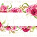 Roses Clip Art Wedding Invitation DIY Pack Hot Pink Flowers Watercolor ...