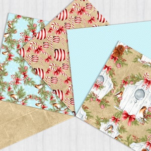 Christmas Paper Pack Xmas Digital Backgrounds Winter Scrapbook Paper ...