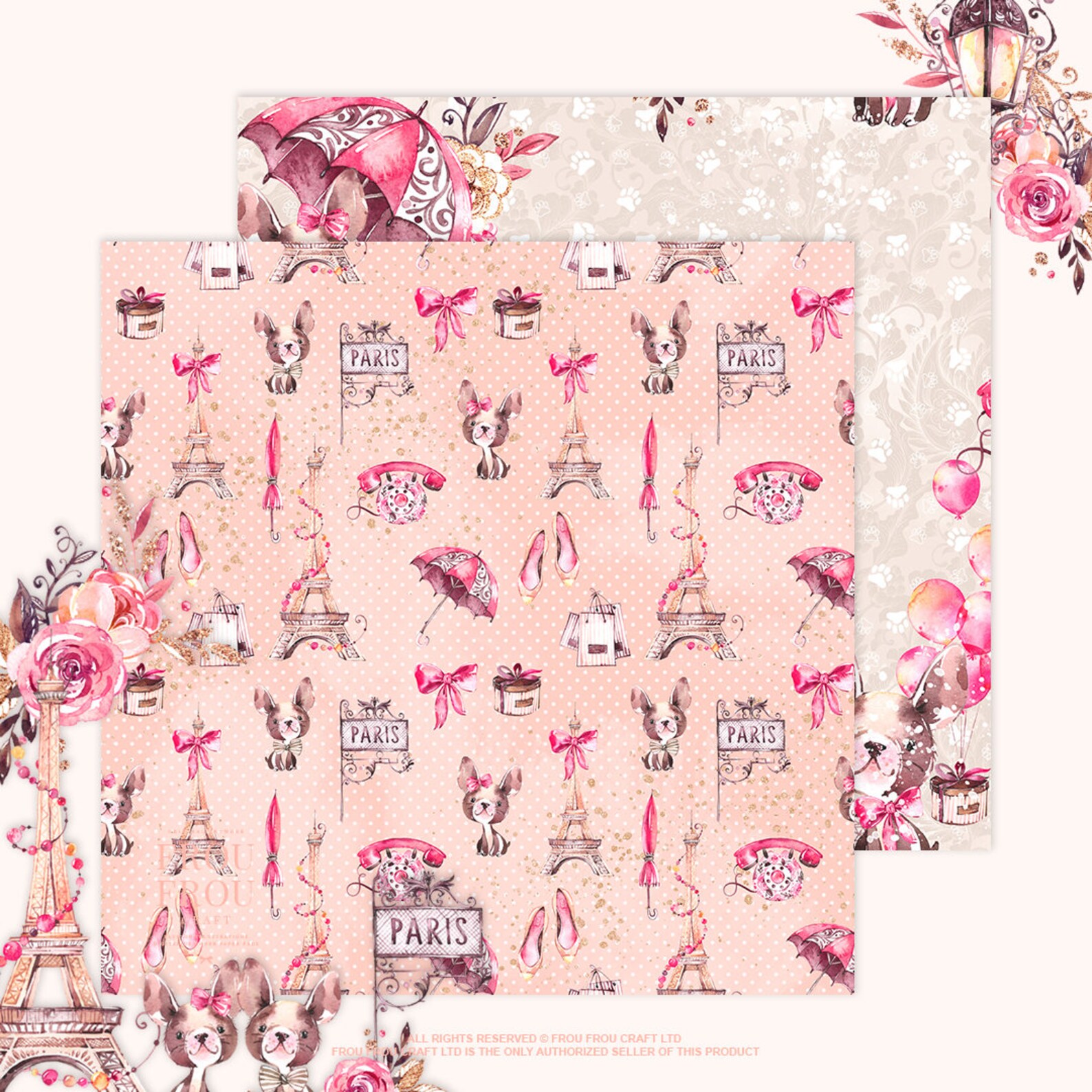 Paris Paper Pack Valentine Love Planner Stickers Cute Puppy - Etsy