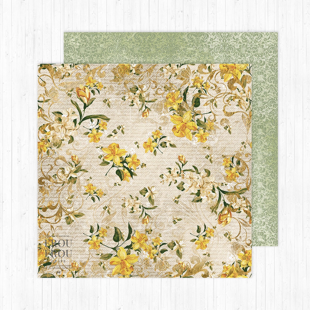 Fall Paper Pack Pear Paper Pad Yellow Floral Digital - Etsy