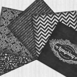 Chalkboard Digital Paper Pack Instant Download Blackboard Chalk Pattern ...