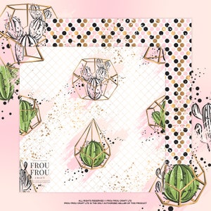 Cactus Paper Pack, Succulent Digital Paper Pack, Terrarium Botanical ...
