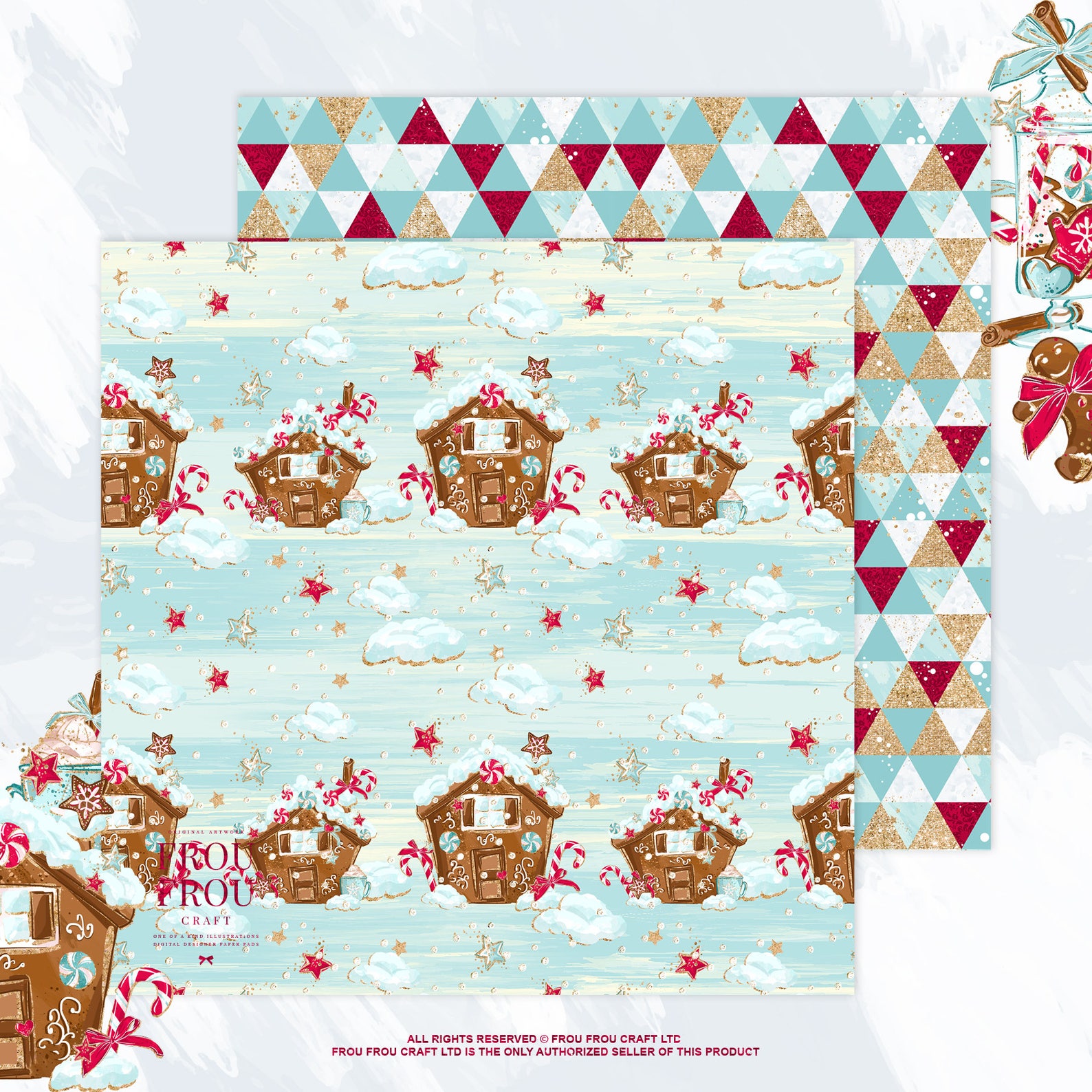 Cute Christmas Paper Pack, Gingerbread Cookies Planner Supplies, Winter ...