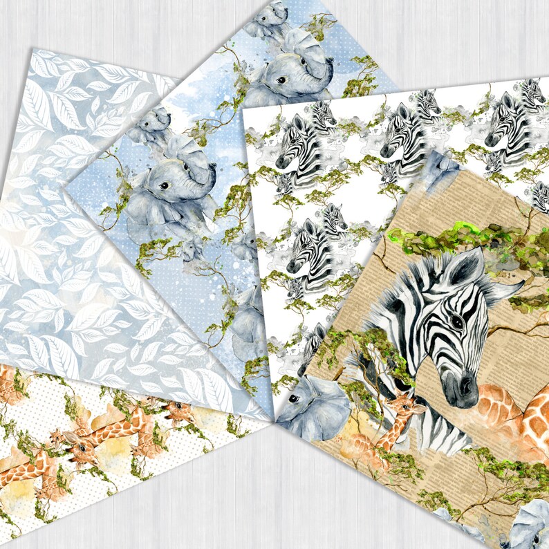 Watercolor Zebra Digital Watercolor Zoo Digital Paper - Etsy