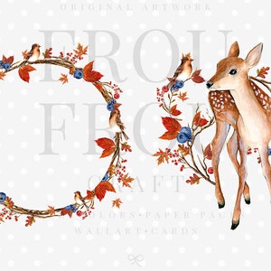 Deer Clipart Forest Clip Art Antlers Digital Pack Woodland Christmas ...
