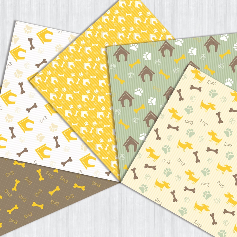 Puppies Digital Paper Pack Instant Download Seamless Patterns - Etsy