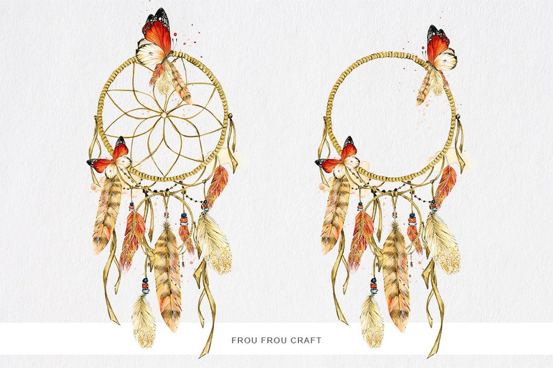 Dreamcatcher Clipart Watercolor Dream Catchers Native America Tribal ...
