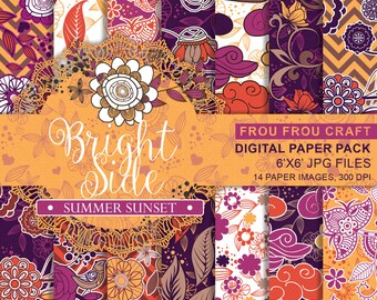 Bright Colors Digital Paper Pack Instant Download Spring | Etsy