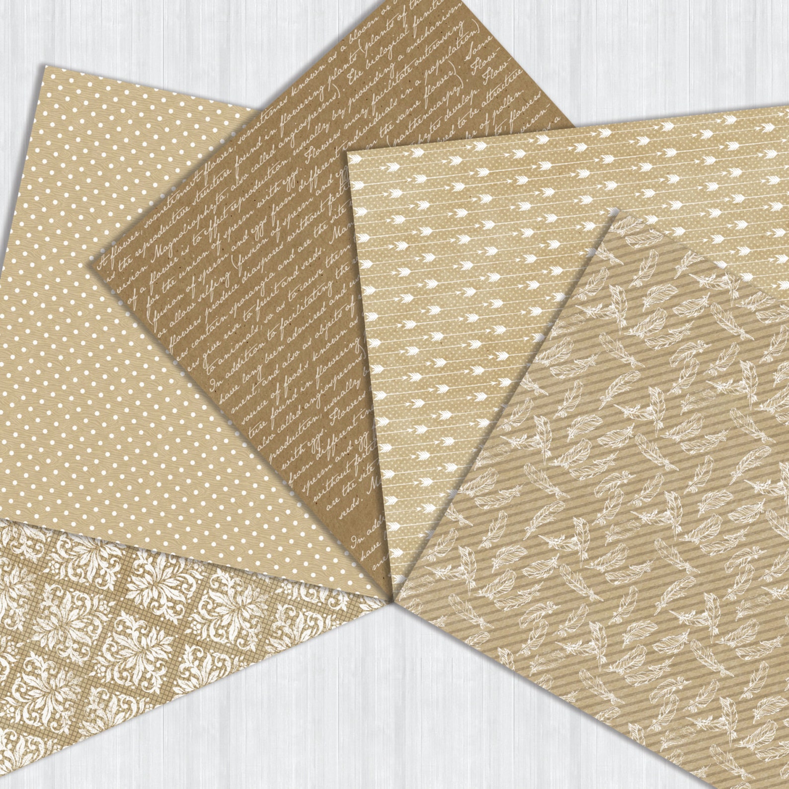 Kraft Paper Digital Paper Pack Instant Download Craft Brown Old Texture ...