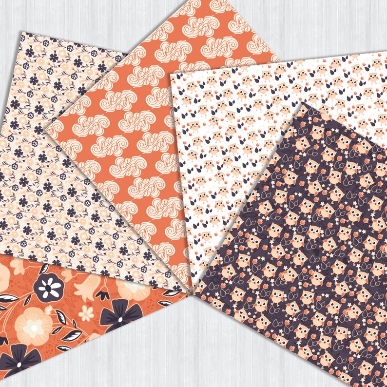Cute Baby Owl Digital Paper Pack Seamless Patterns Instant Download ...