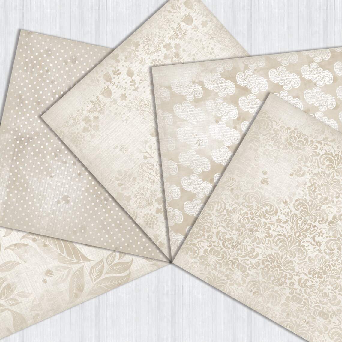 Cream Watercolor Digital Paper Pack Instant Download Pastel - Etsy