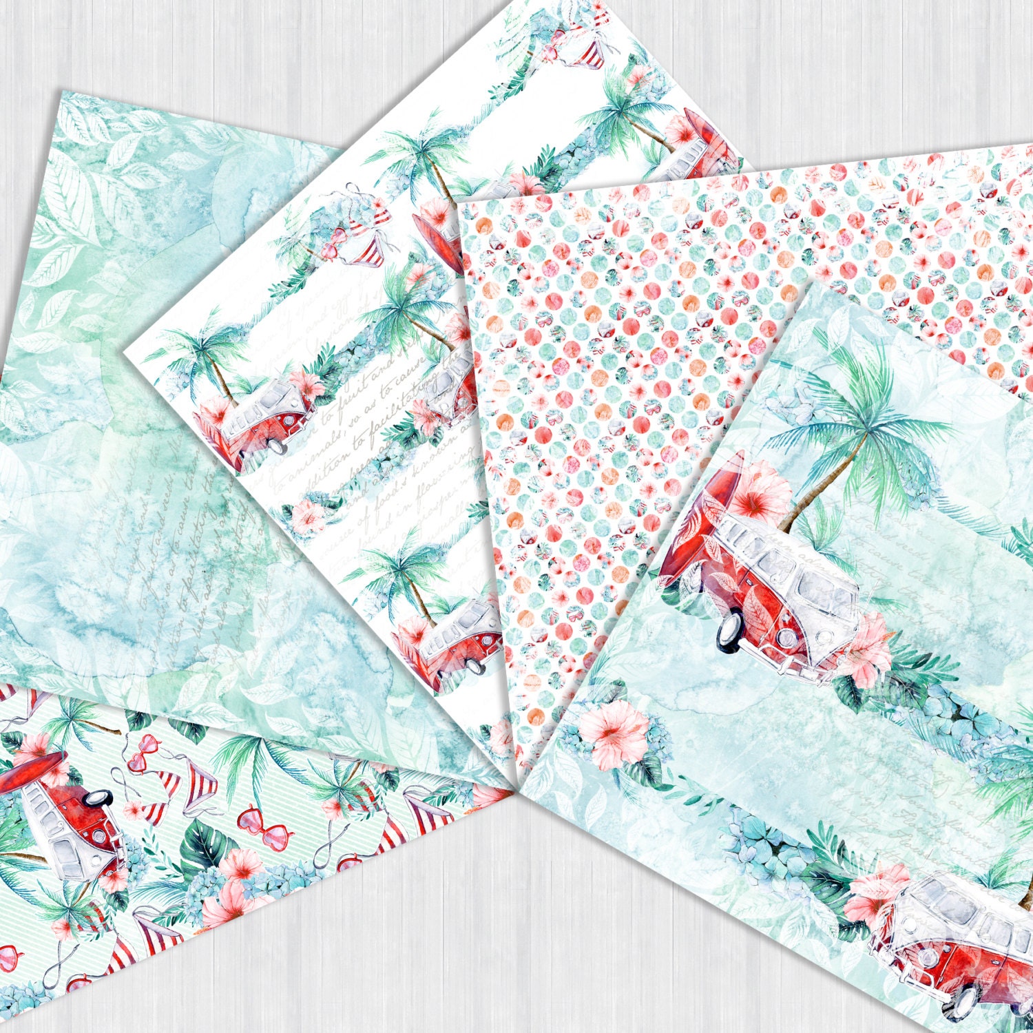 Summer Paper Pack Beach Pattern Sea Seamless Patterns - Etsy