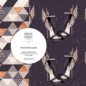 Halloween Paper Pack, Glitter Digital Seamless Patterns Fall Surface ...