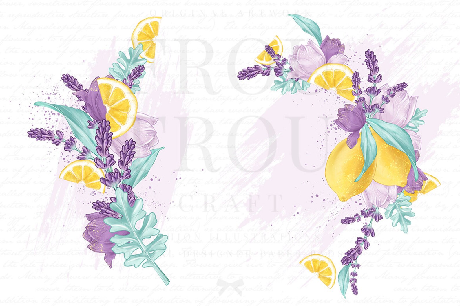 Lemons Clipart Lavender Clipart Lemonade Clip Art Spring - Etsy