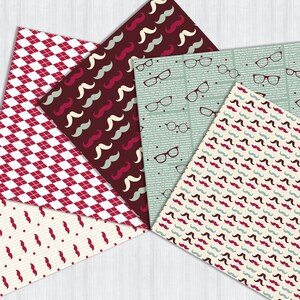 Father Gift Wrapping Paper, Hipster Digital Paper, Gentleman Pattern ...