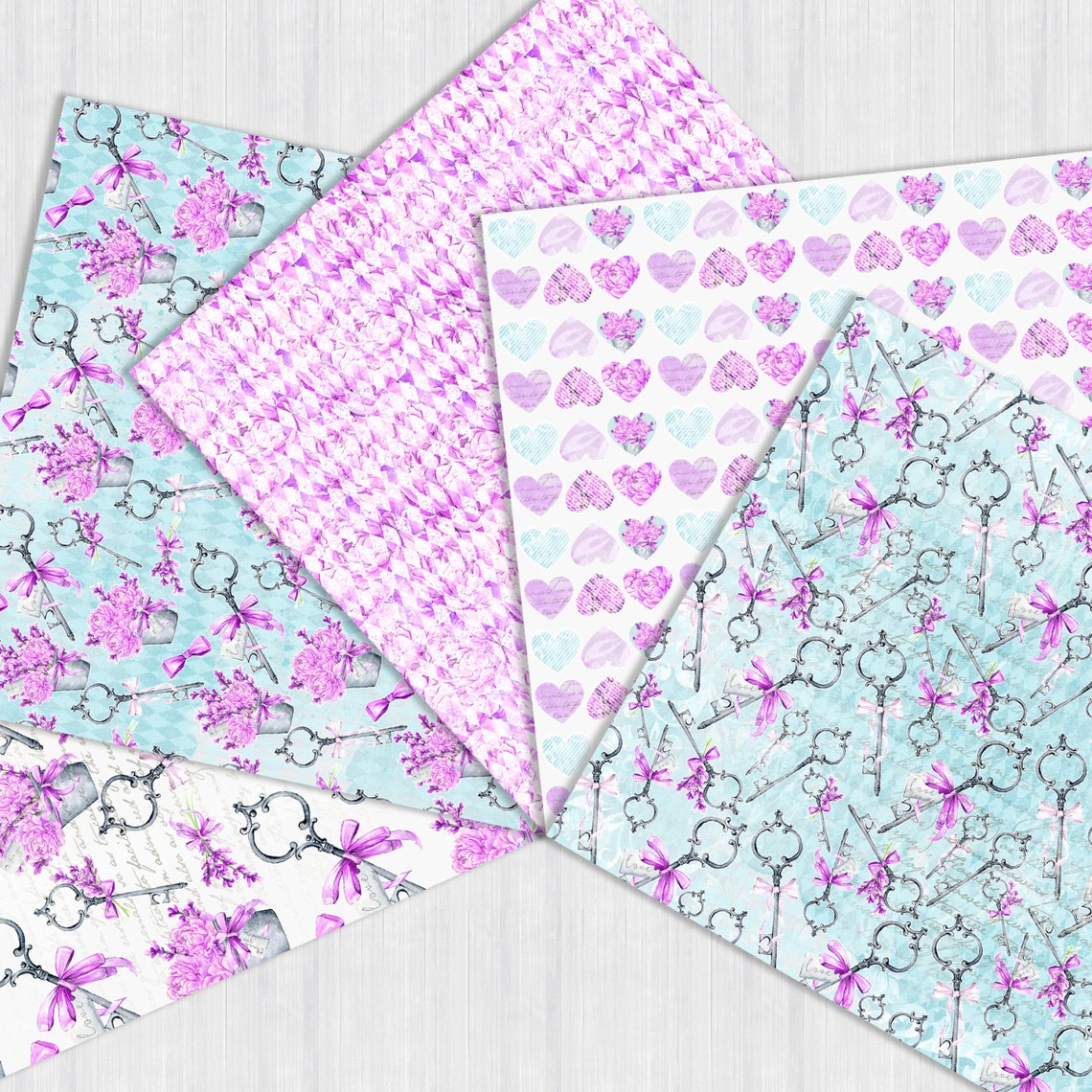 Lavender Digital Paper Pack Provencce Seamless Patterns - Etsy Australia