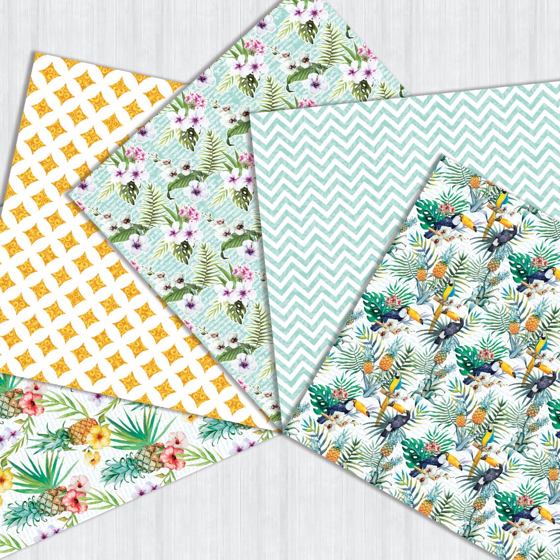 Tropical Summer Digital Paper Pack Instant Download Hawaii | Etsy UK