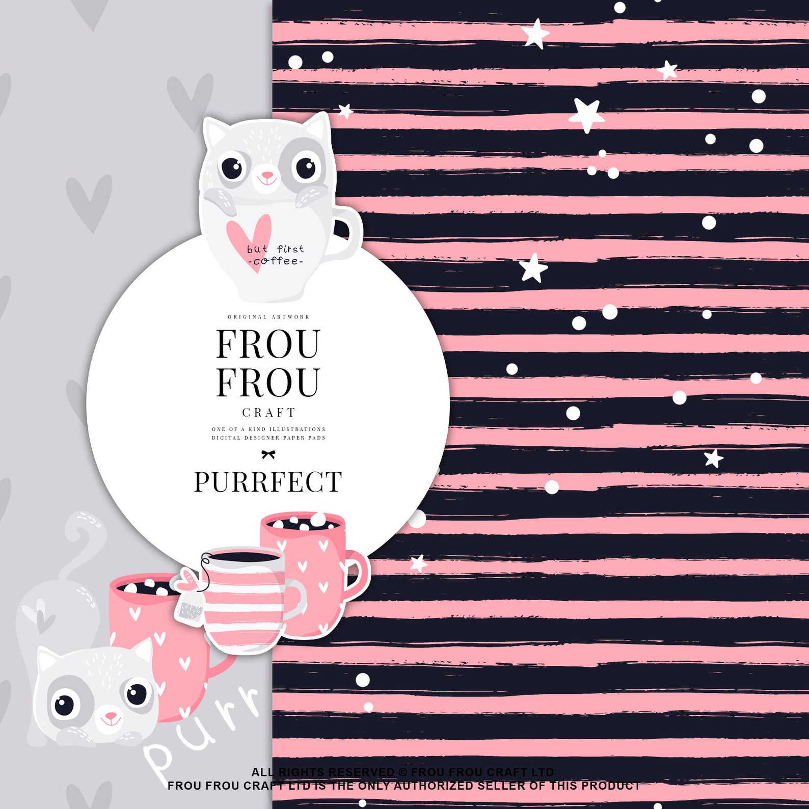 Cute Kitten Digital Paper Pack Cat Paper Pack Pastel Nursery - Etsy