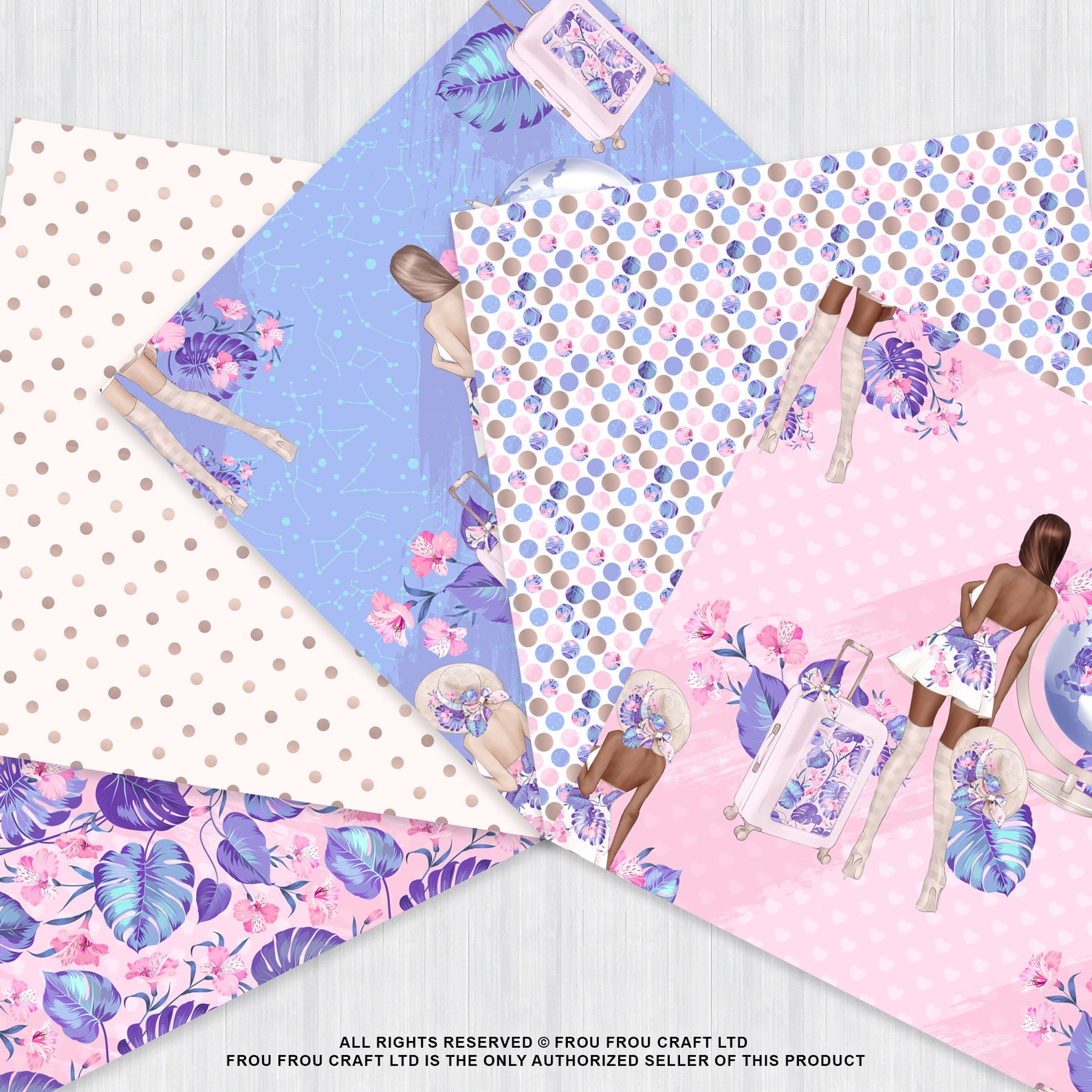 Vacation Paper Pack Summer Digital Designer Pad Tropical Paper | Etsy