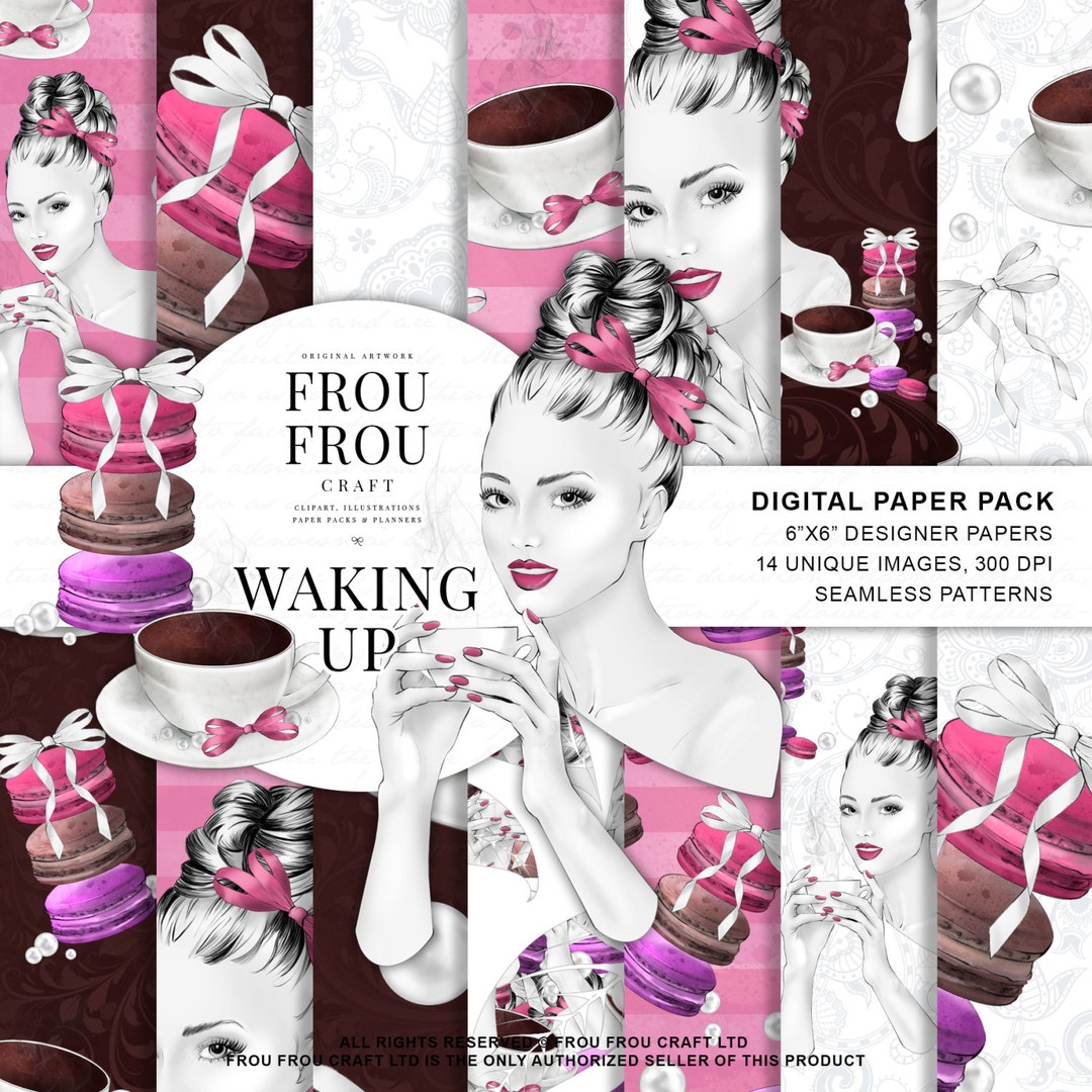 Coffee Paper Pack Fashion Illustration Desserts Digital Backgrounds ...