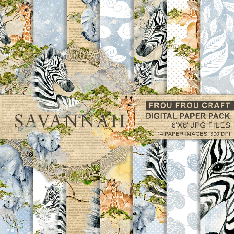 Digital Paper Animal - Etsy