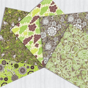 Lime Green Digital Paper Pack Instant Download Bright Colors Spring ...