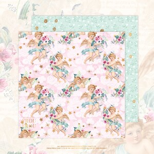 Baby Paper Pack, Angels Digital Designer Paper Pad, Nursery Fabric ...