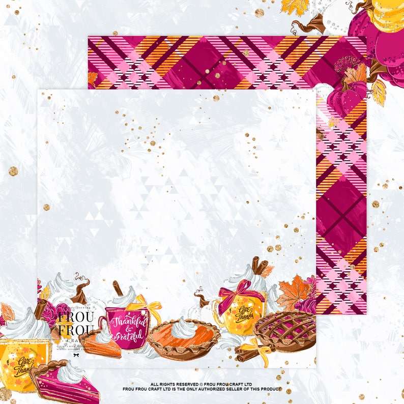 Thanksgiving Paper Pack, Pumpkin Digital Paper Pack, Pumpkin Pie Fabric ...