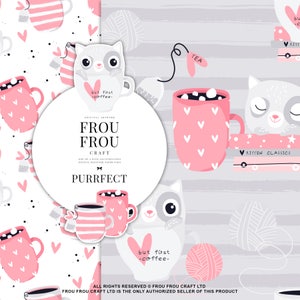 Cute Kitten Digital Paper Pack, Cat Paper Pack, Pastel Nursery Pink ...