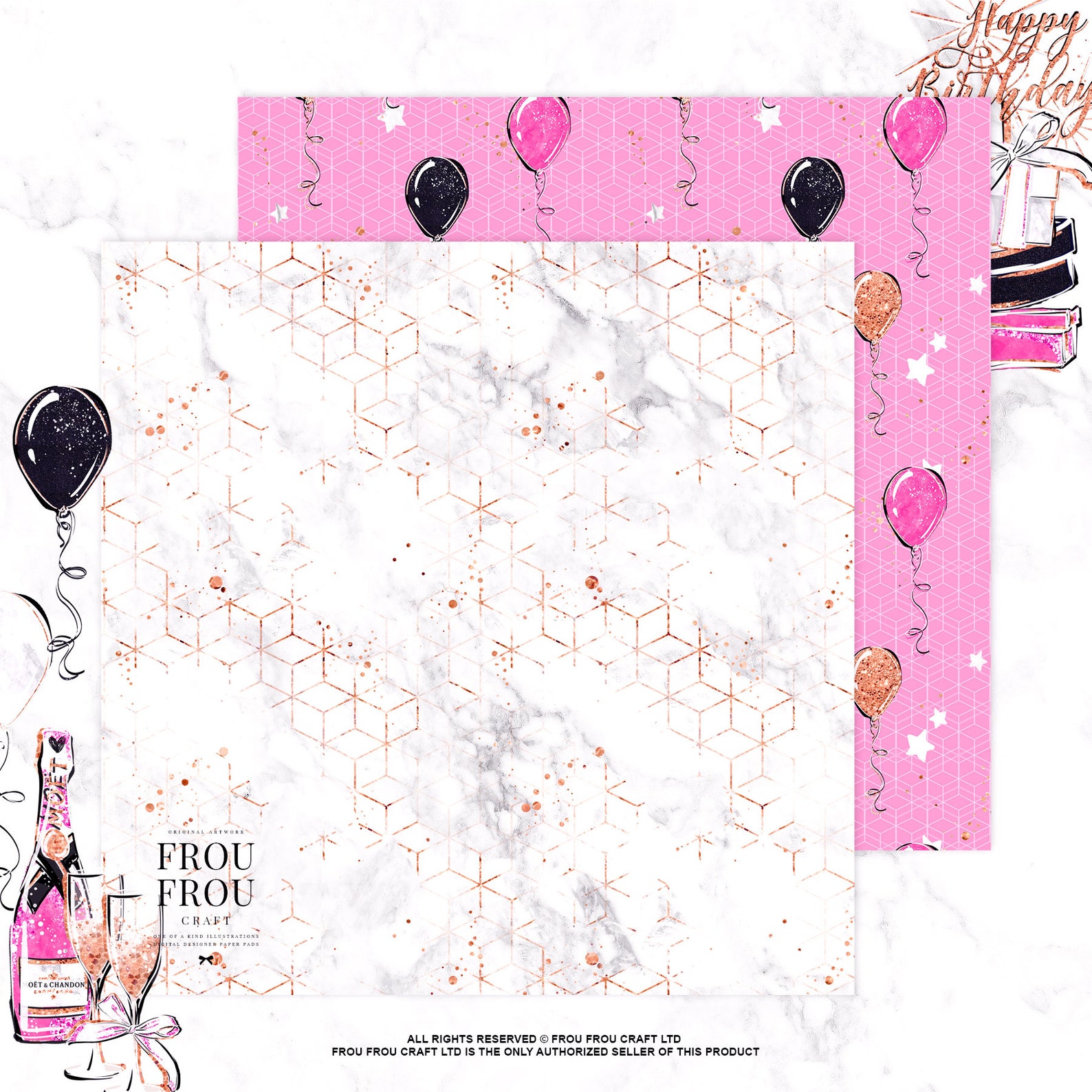 Party Paper Pack Pink Birthday Digital Paper Pad Sweet 16 - Etsy
