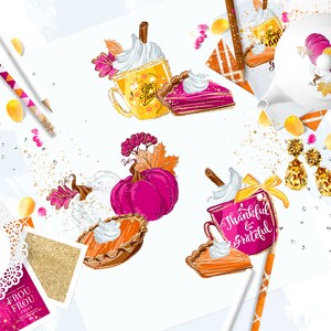 Thanksgiving Clip Art, Pumpkin Spice Clipart, Fall Planner Stickers ...