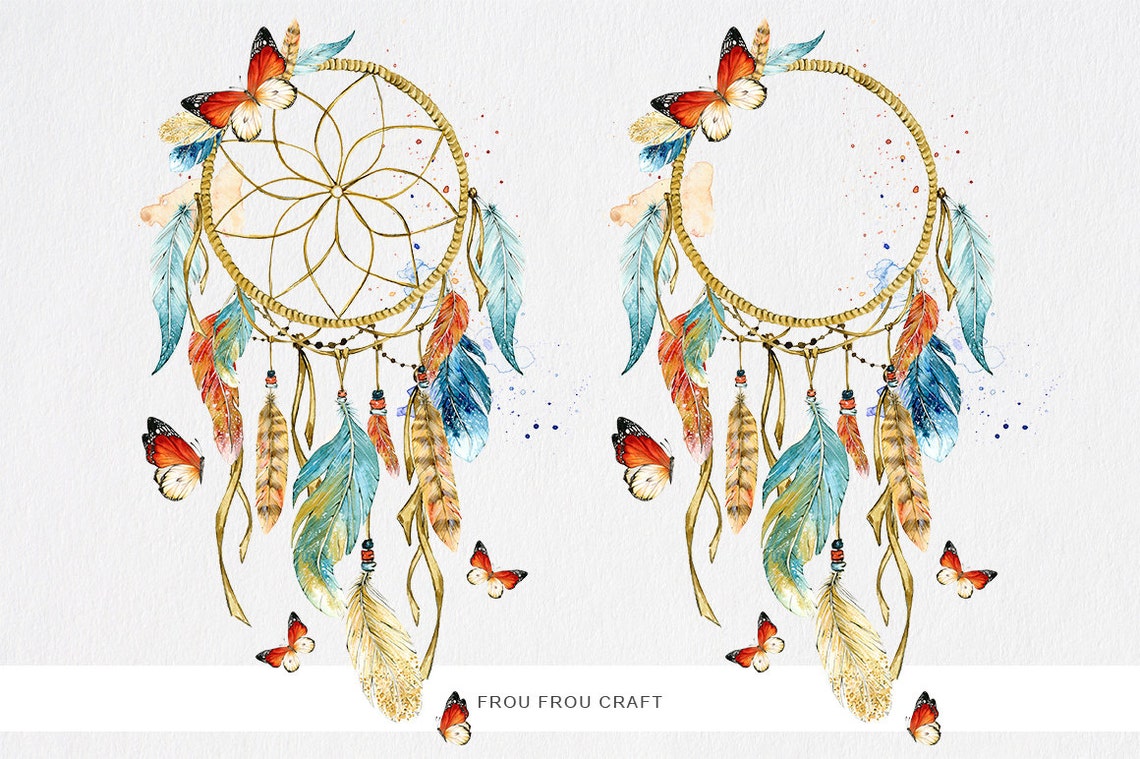 Dreamcatcher Clipart Watercolor Dream Catchers Native America | Etsy