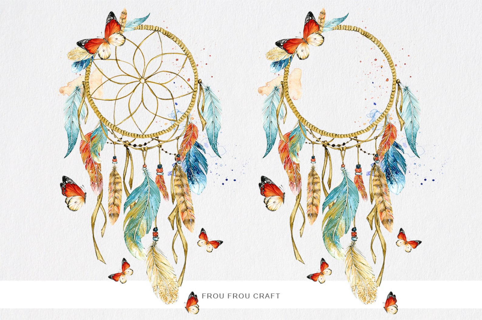 Dreamcatcher Clipart Watercolor Dream Catchers Native America Tribal ...