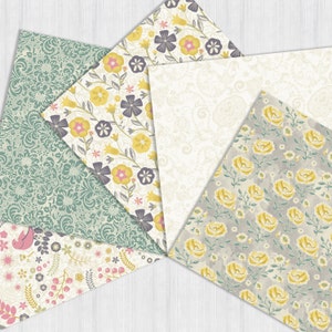 Retro Digital Paper Vintage, Shabby Chic Digital Paper, Love Birds ...