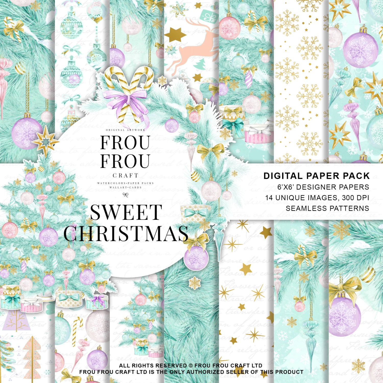 Christmas Paper Pack Christmas Digital Backgrounds Xmas Tree - Etsy