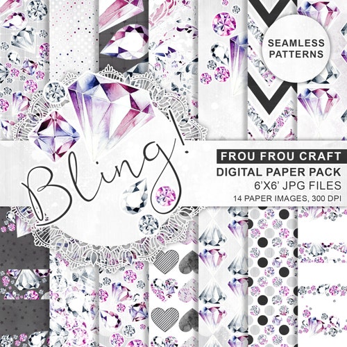 Watercolor Gems Clipart Crystals Diamonds Rhinestones - Etsy