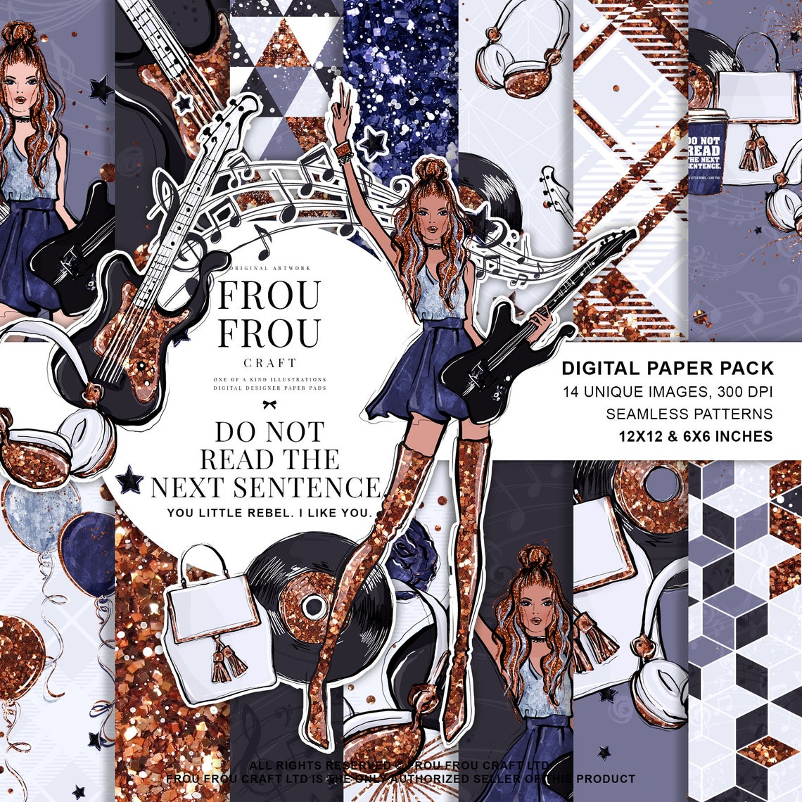 Music Digital Paper Pack Rockstar Fashion Planner Stickers | Etsy