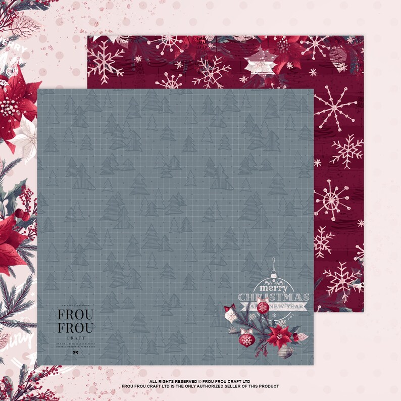 Christmas Paper Pack Winter Digital Paper Pack New Year - Etsy