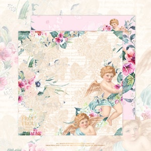 Baby Paper Pack, Angels Digital Designer Paper Pad, Nursery Fabric ...