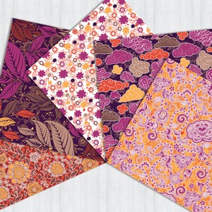Pink Purple Orange Digital Paper Pack Instant Download Bright Colors ...