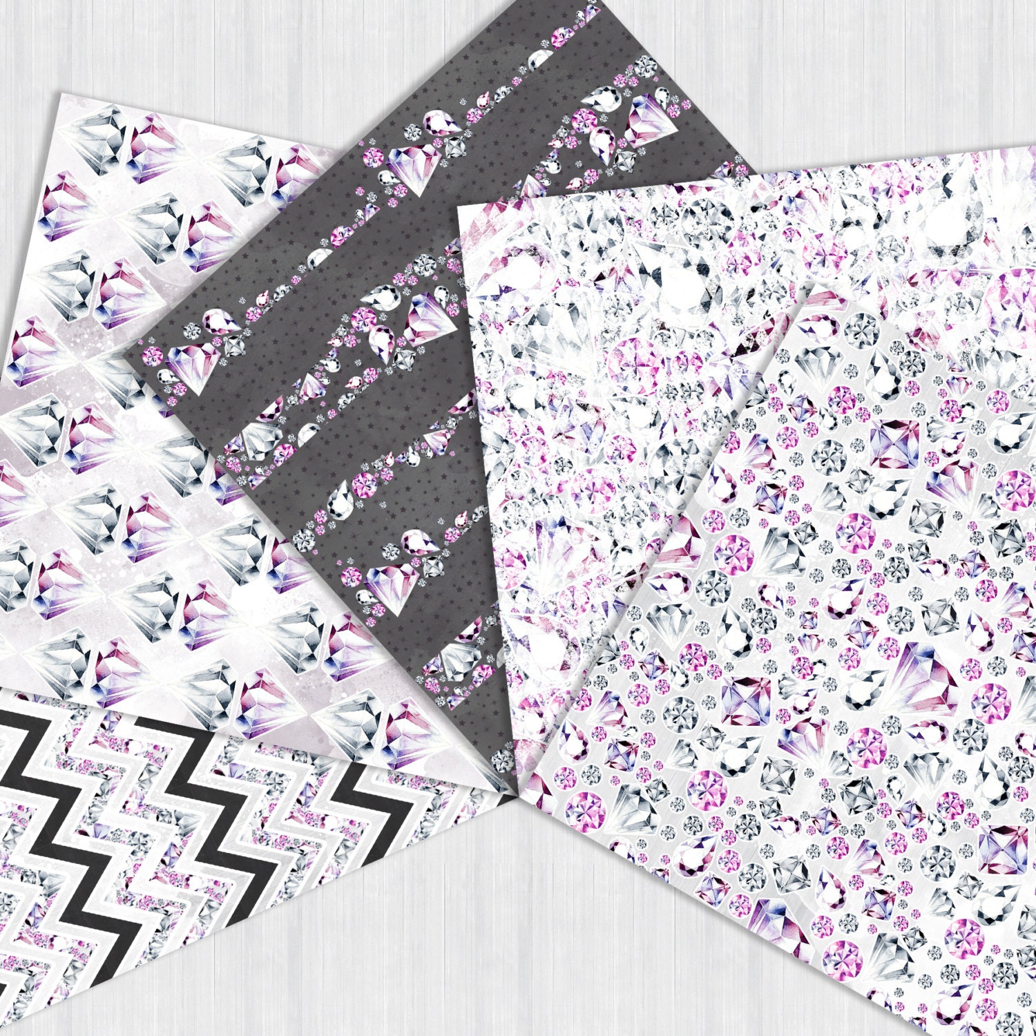 Diamong Digital Paper Pack Bling Paper Blog Digital - Etsy